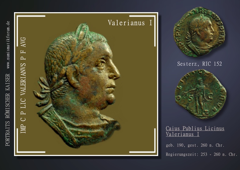 römische Kaiserportraits auf Münzen: Valerian I
