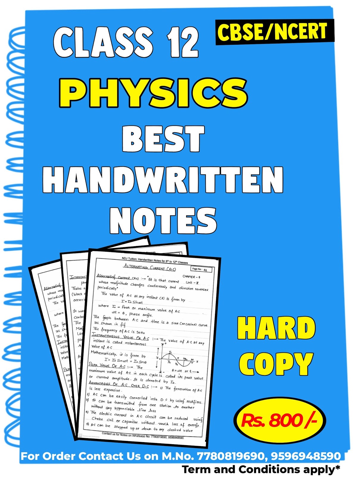 Electrostatics Handwritten Notes for Class 12 Physics