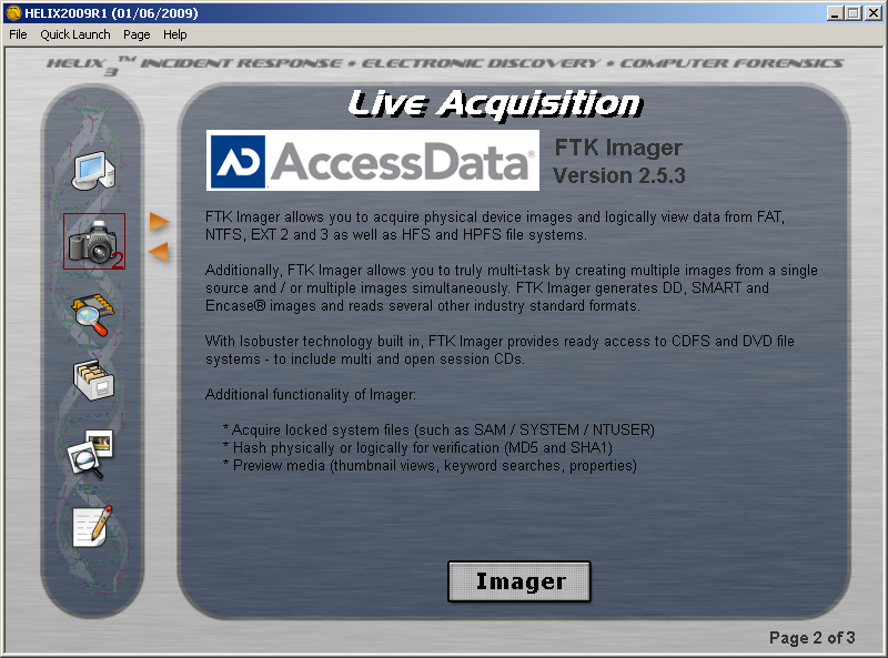 Tutorial Helix3 (2): Live Acquisition dengan FTK Imager - www.sneeit.com