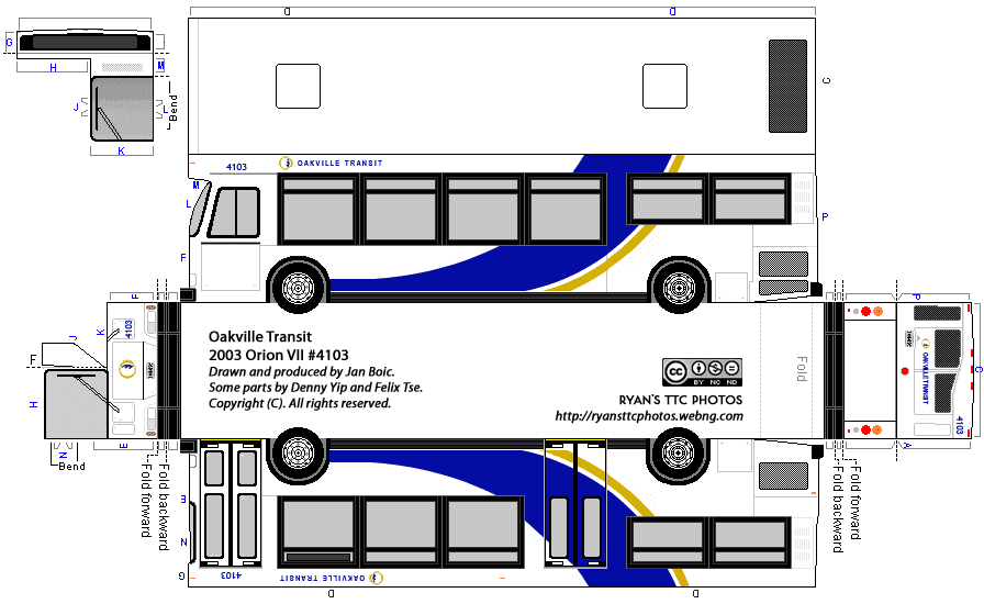 SP. Papel Modelismo: PaperBus 2003 Orion VII - Oakville Transit