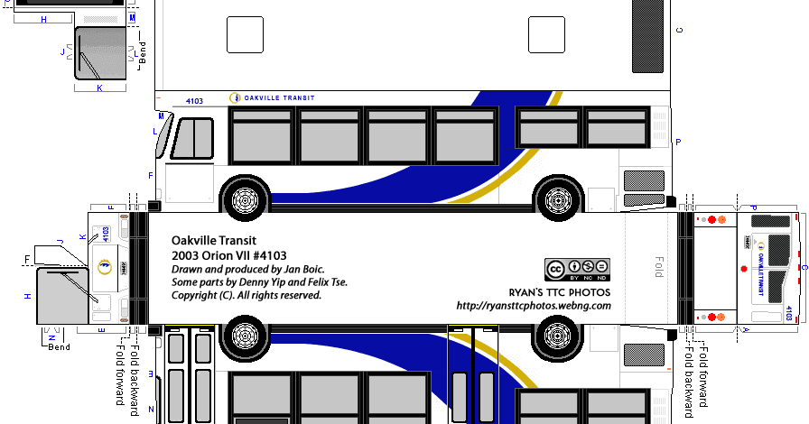 SP. Papel Modelismo: PaperBus 2003 Orion VII - Oakville Transit