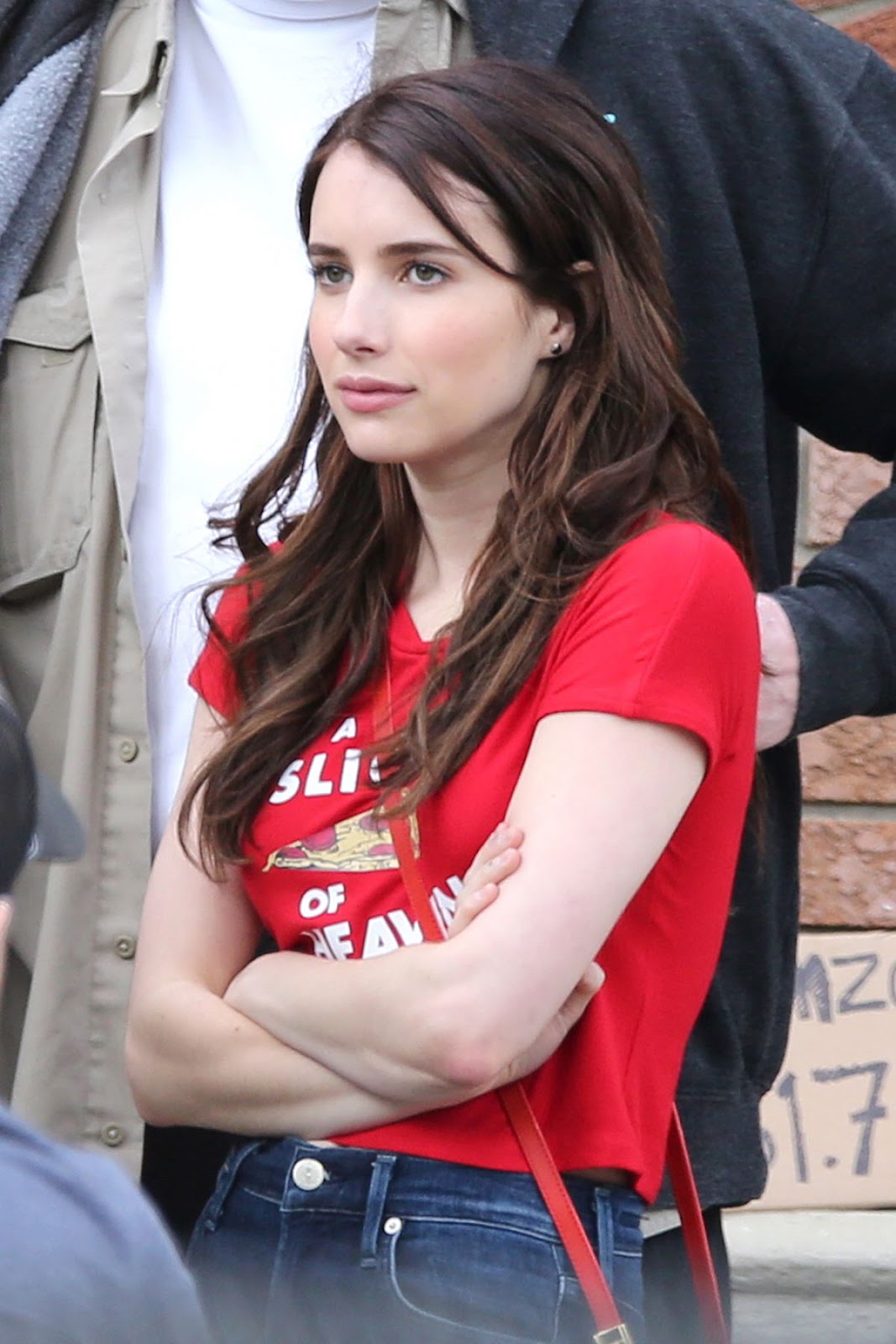 Emma Roberts in Red Crop Top & Blue Jeans ~ Krazy Fashion Rocks