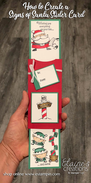 Elaine's Creations: Signs of Santa Slider Card with Video Tutorial