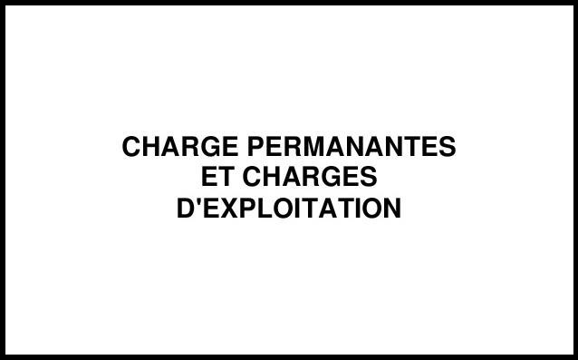 TABLEAU DES CHARGES PERMANENTES ET CHARGES D'EXPLOITATION - Livres et ...