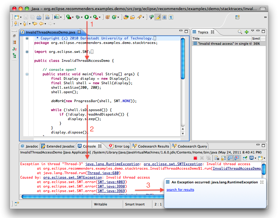 Eclipse Code Recommenders: Oh Stacktrace, My Stacktrace...