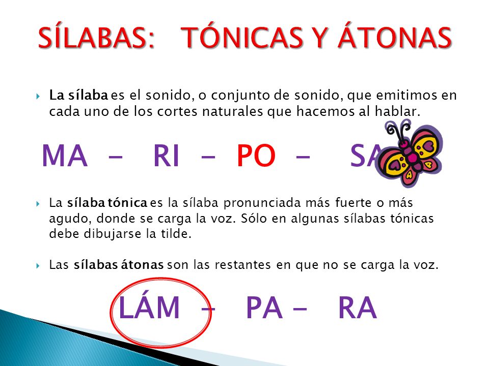 LA CLASE DE FLOR 5º DE PRIMARIA : LENGUA UD 2: LA SÍLABA TÓNICA Y ÁTONA ...