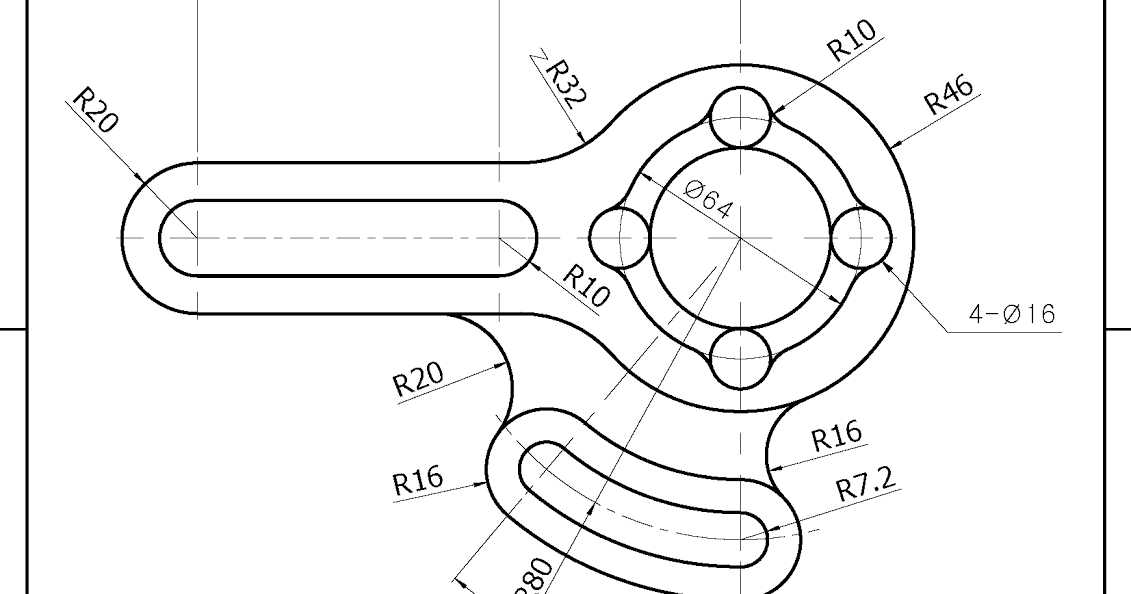 Cad Practice Drawings 22 (图纸练习 22 , 図面練習 22 , CAD-Zeichnung Übungen 22 ...