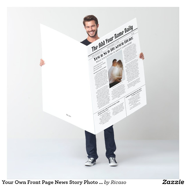 Ricaso: Make Your Own Giant Personalized Newspaper Card