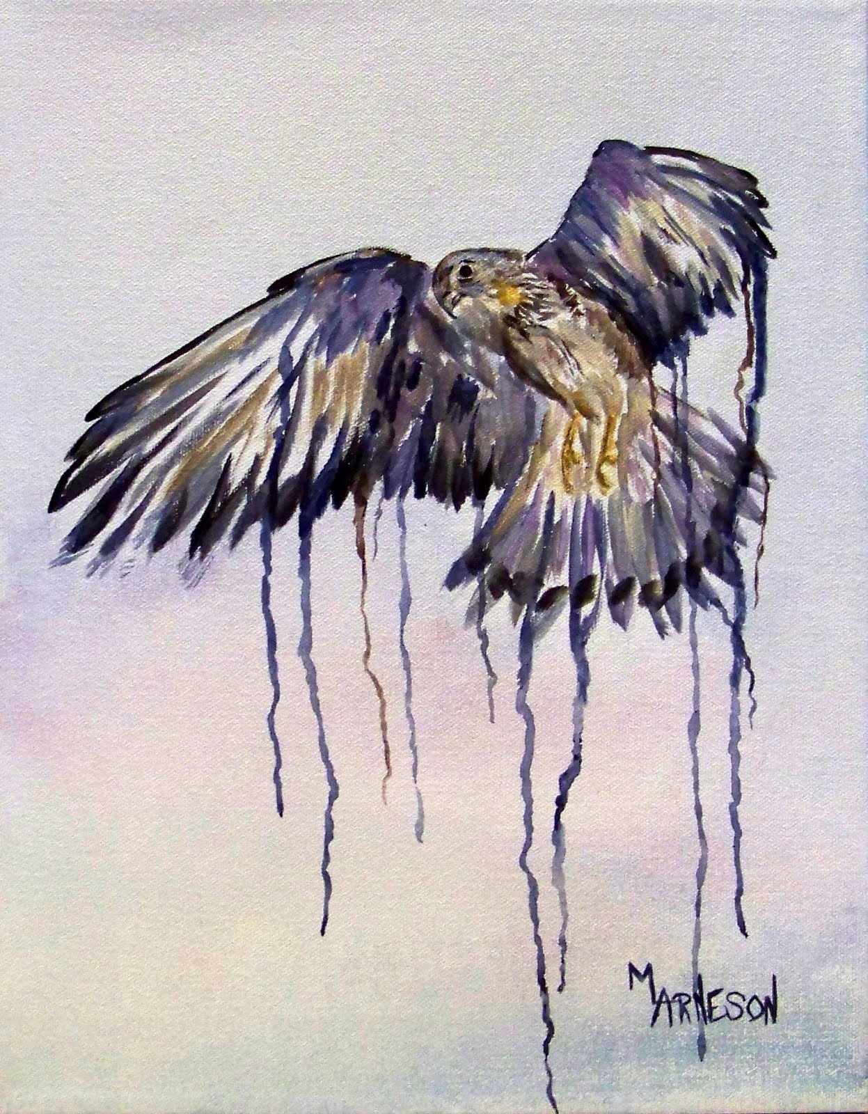 Mary Arneson Fine Art: "Fractured Flight" Hawk Painting by Colorado ...