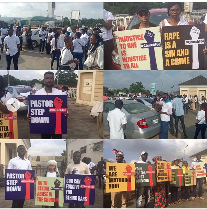 Rape scandal ( Photos + Video): Amid COZA’s tight security, protesters ...