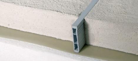 Carpet Stretcher: Screed Expansion Joint Profile - PVC Concrete Grey