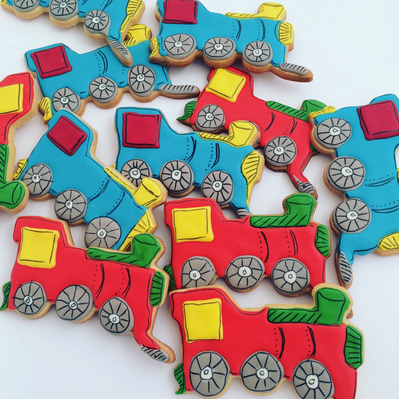 Colorfull train biscuits