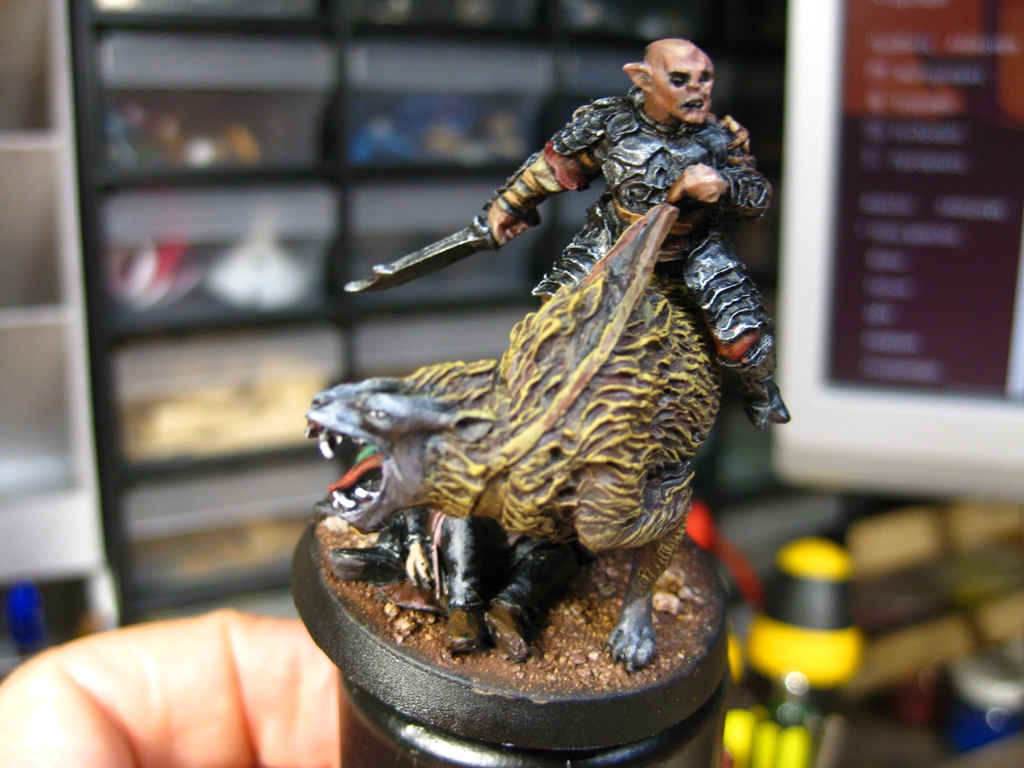 Biblicrafts: GW, Lord Of The Rings "Gothmog On Warg" 28mm Finished & WIP