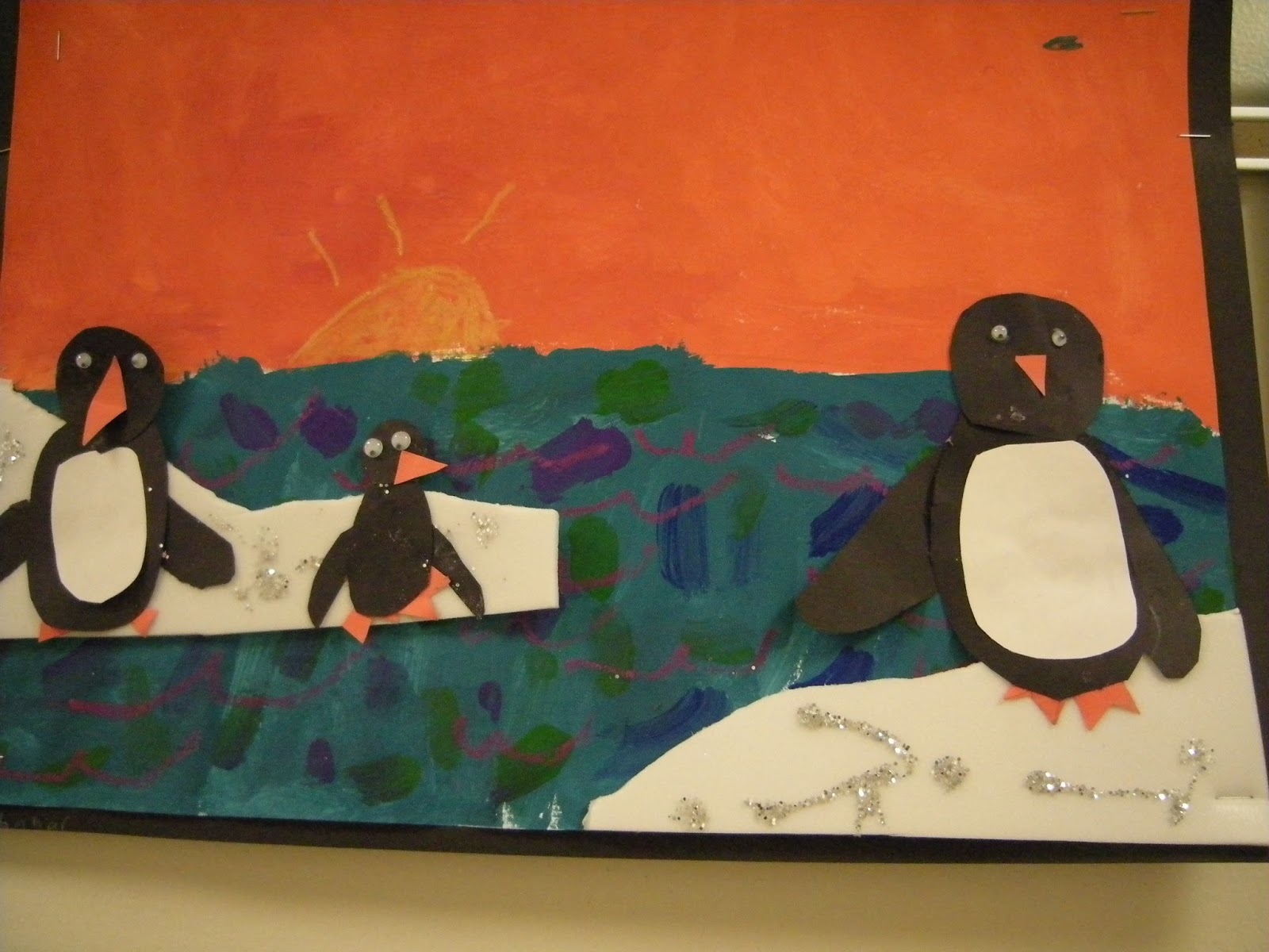 Artolazzi: Penguin Collage (with warm/cool background)