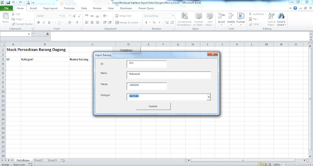 Cara Membuat Aplikasi Input Data Dengan Macro Excel