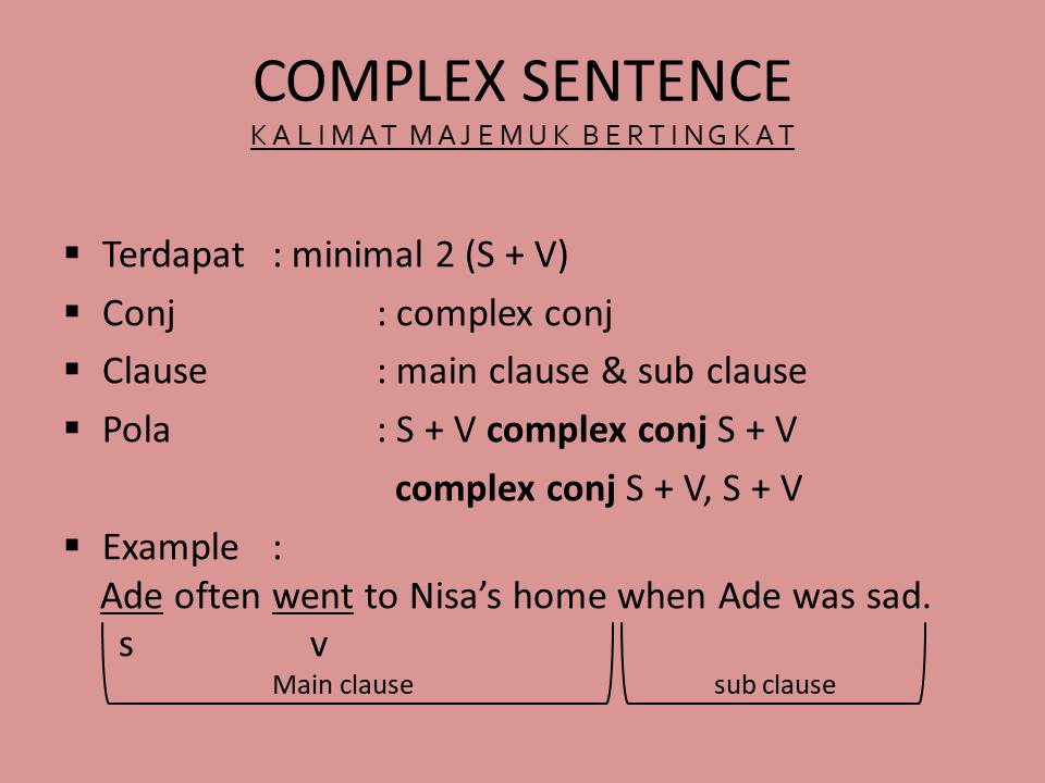 SIMPLE SENTENCE AND COMPLEX SENTENCE