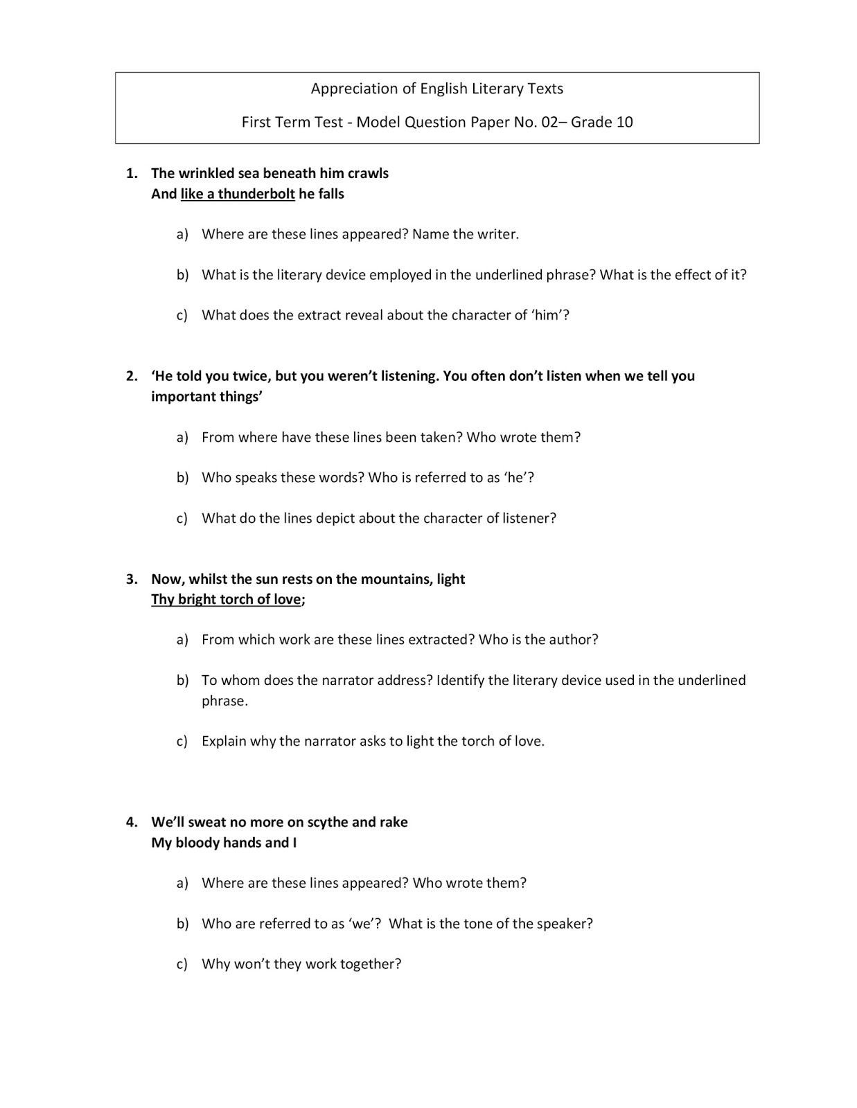 Sample Question Papers For Grade 10 1st Term Test sample-question-papers-for-grade-10-1st-term-test