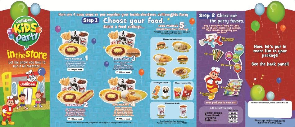 The Pinoy Informer: Jollibee Party Package Brochures