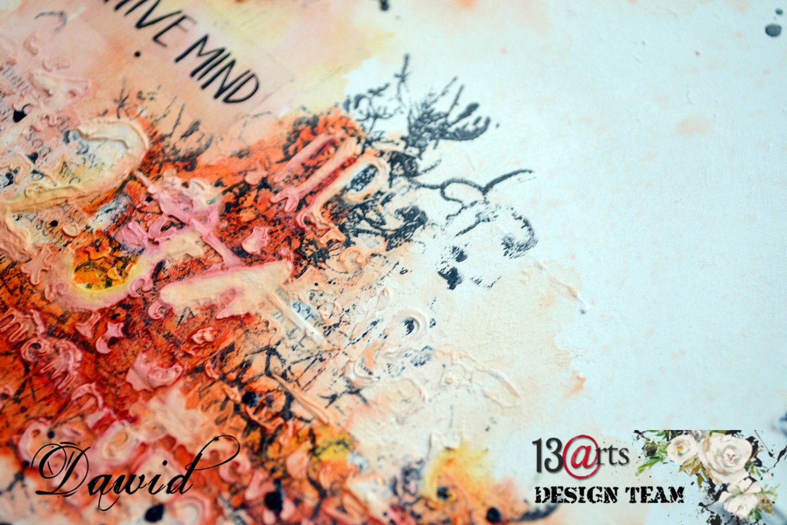 13 arts: Art journal pages in orange