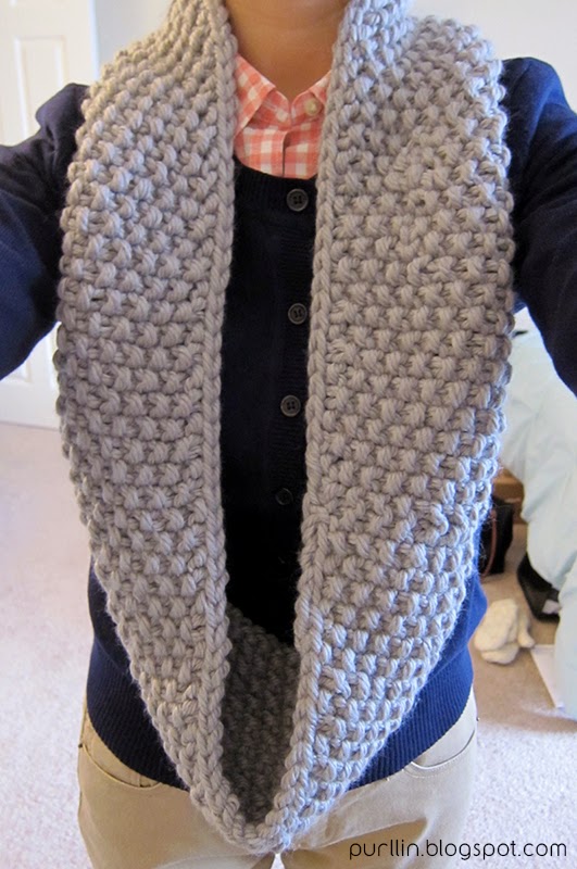 Purllin: December Seed Stitch Infinity Circle Scarf [ free knitting ...