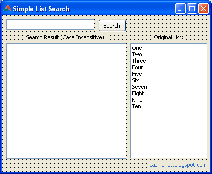 Simple List search program | LazPlanet