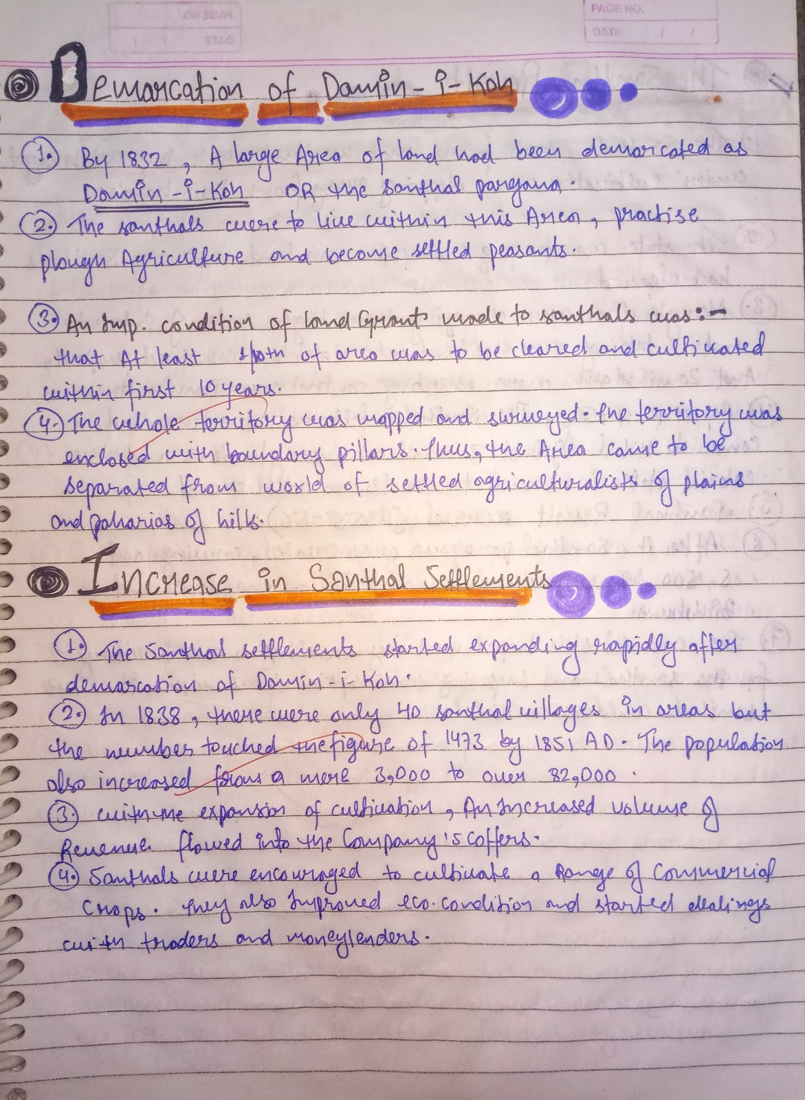 Handwritten Notes of Colonialism and Countryside - History - Class 12th ...