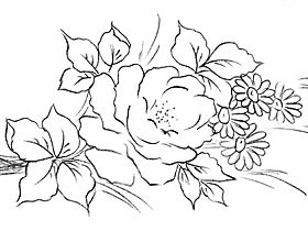 Cantinho da Jana: Riscos de rosas para pintura em tecido