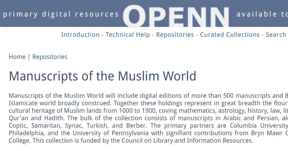 Access to Mideast and Islamic Resources (AMIR): Manuscripts of the ...