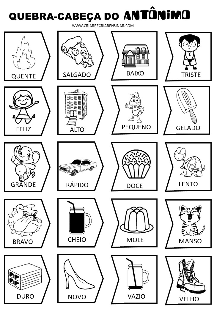 ANTÔNIMOS E SINÔNIMOS – Criar Recriar Ensinar