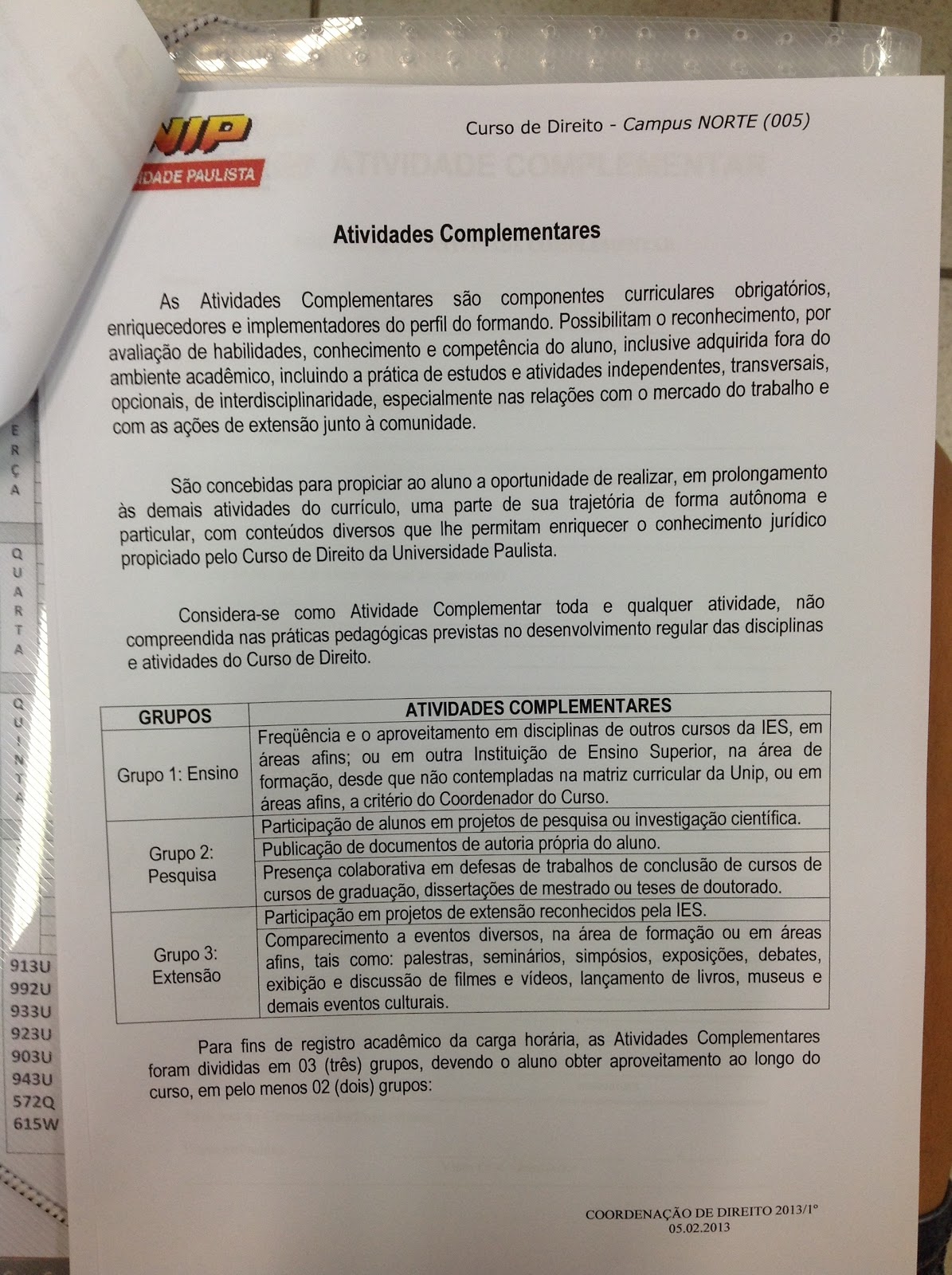 Atividades complementares | Unip Norte