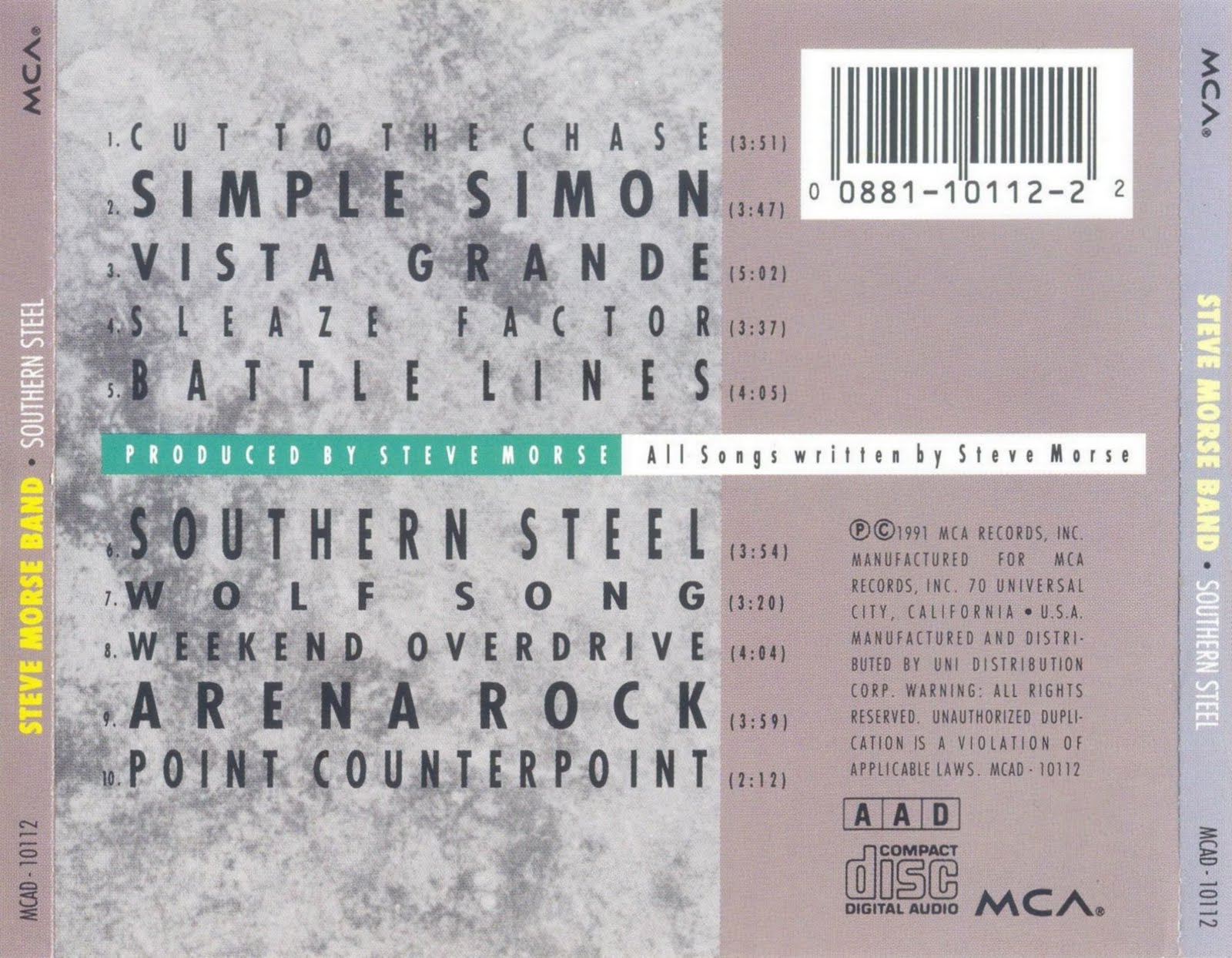 Classic Rock Covers Database: Steve Morse Band - Southern Steel (1991)