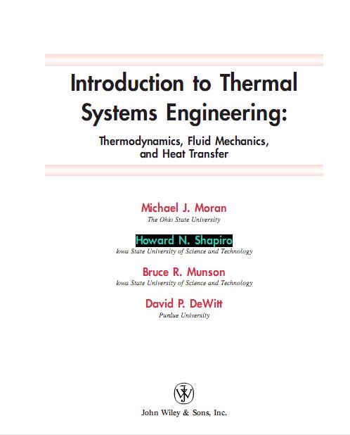 Introduction to Thermal Systems Engineering Thermodynamics, Fluid ...