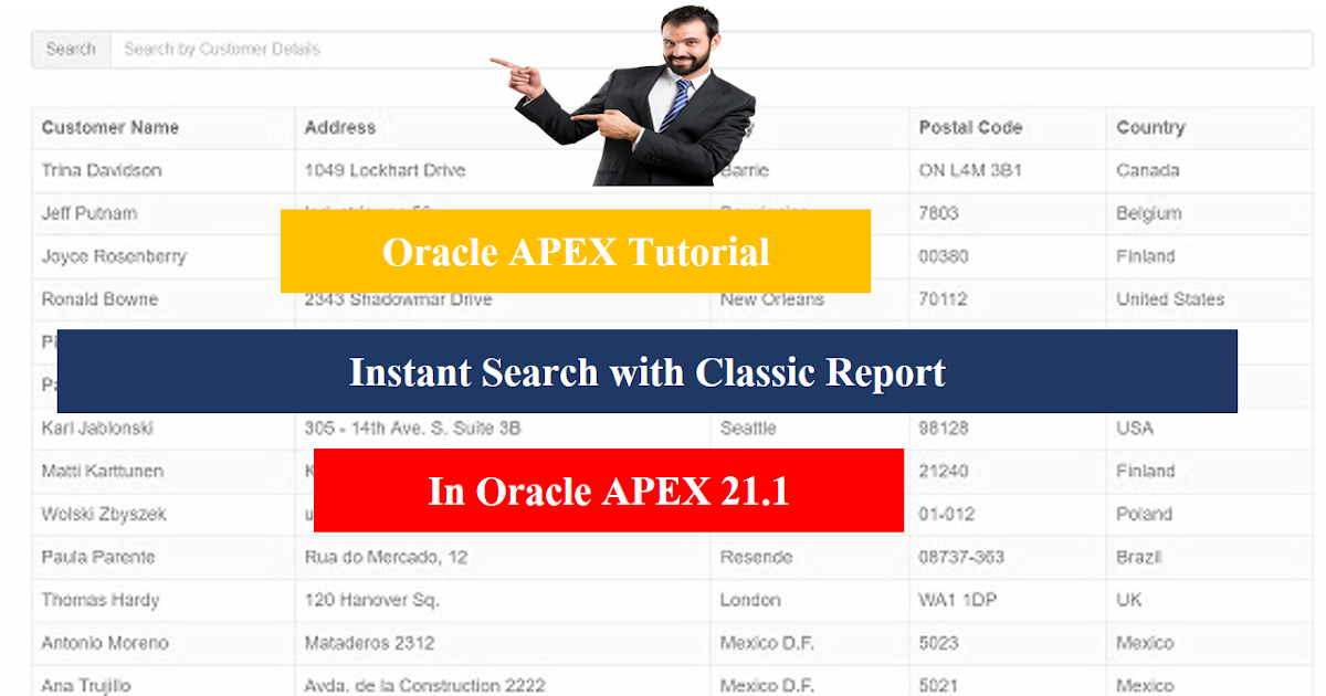 Instant Search with Classic Report in Oracle APEX 21.1 - Javainhand ...