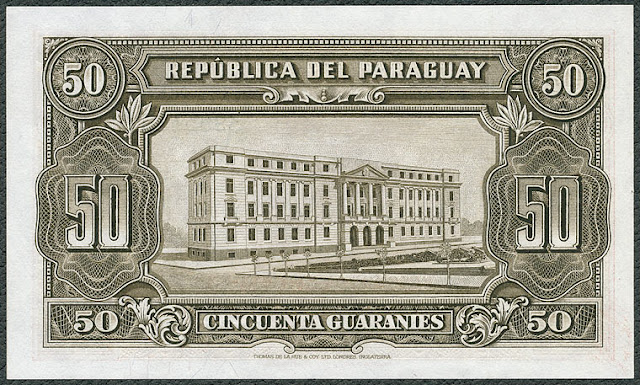 Paraguay 50 Paraguayan Guarani banknote 1952|World Banknotes & Coins ...