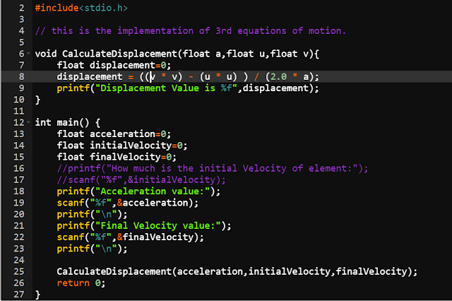 Third Equation of motion, How to implement using C language - Report by ...