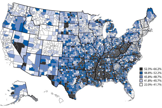 Map shows which states have adults at higher risk of serious illness ...
