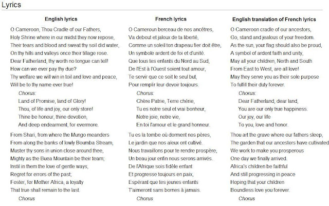 Nzuimanto: Cameroun : UN pays, DEUX hymnes