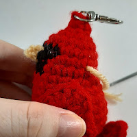 inkypica crochet: Northern Cardinal Keychain