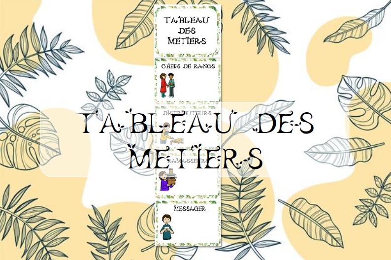 Les jeux de Jean Noël : Tableau des métiers d'élèves