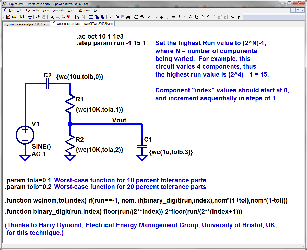 K6JCA: Monte Carlo and Worst-Case Circuit Analysis using LTSpice