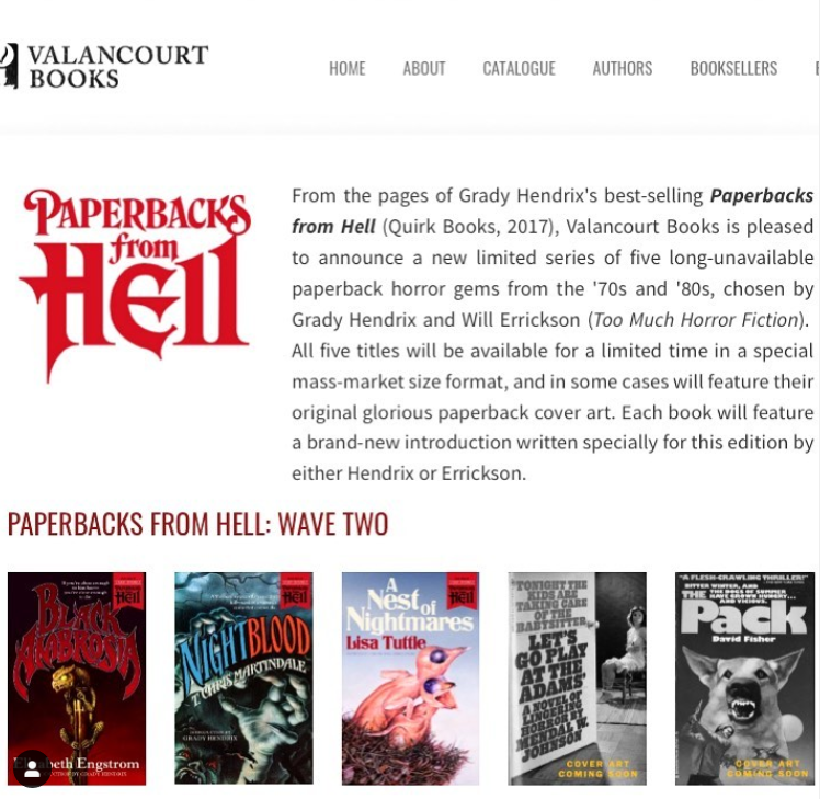 Too Much Horror Fiction: Paperbacks from Hell Reprint Series, Part II ...