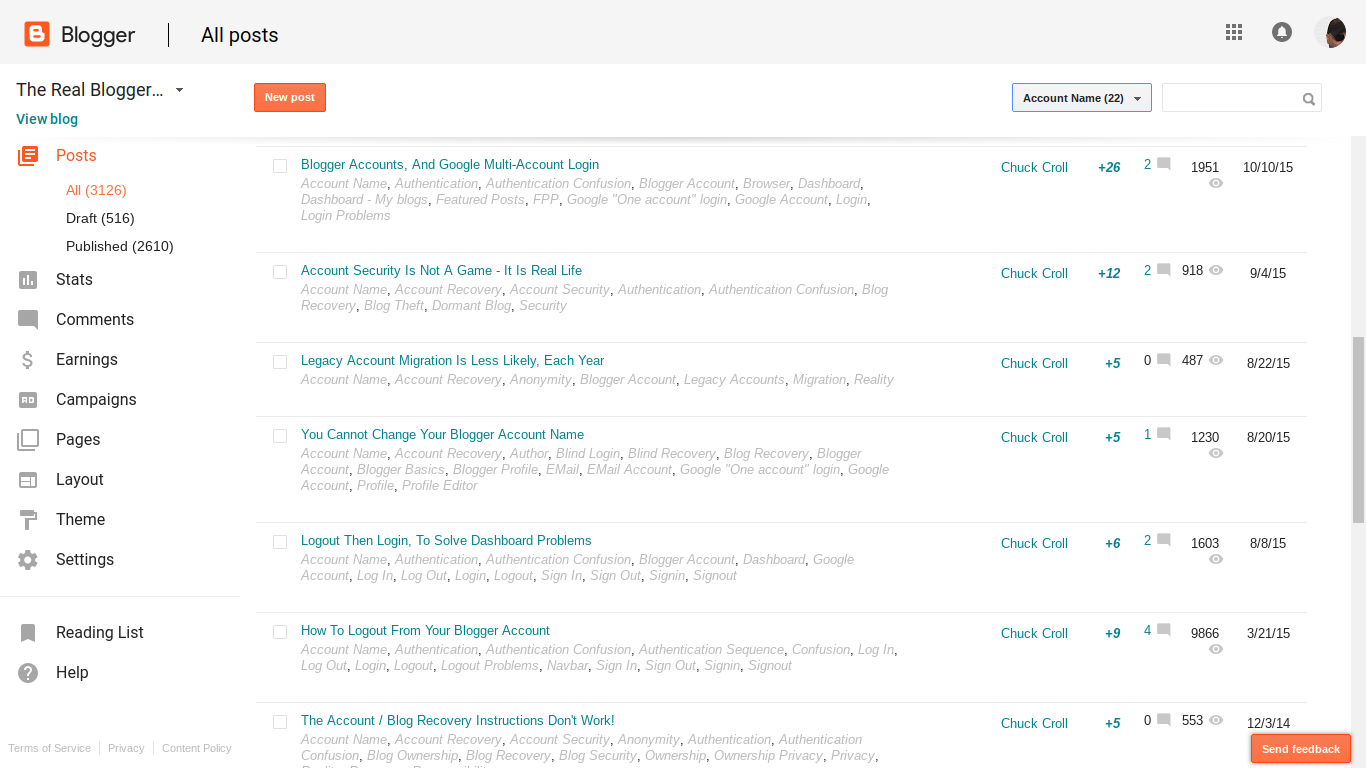 Blogger Accounts, And Google Multi-Account Login