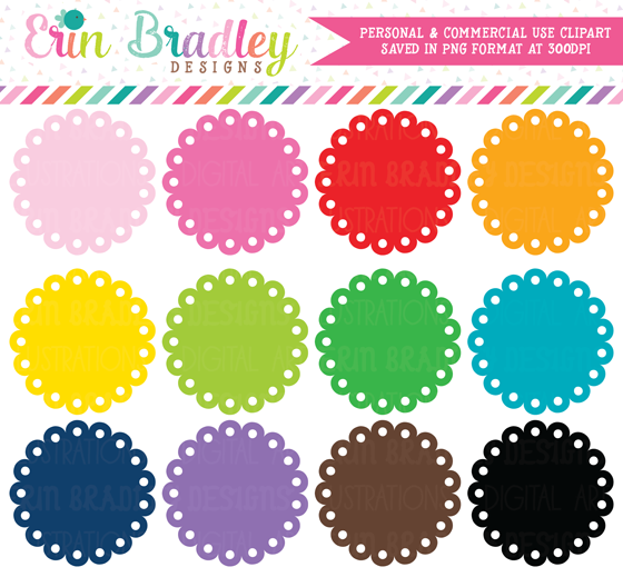 Erin Bradley Designs: New! Scalloped Circles Clipart