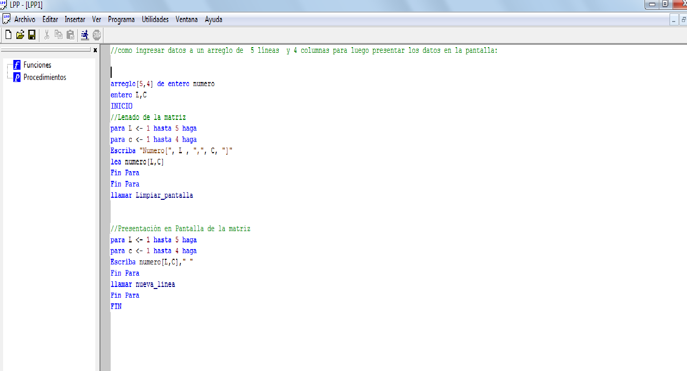 VECTORES Y MATRICES: EJEMPLO DE MATRICES EN LPP