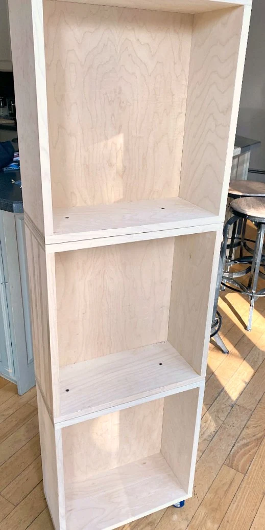 DIY Rolling Kitchen Appliance Storage