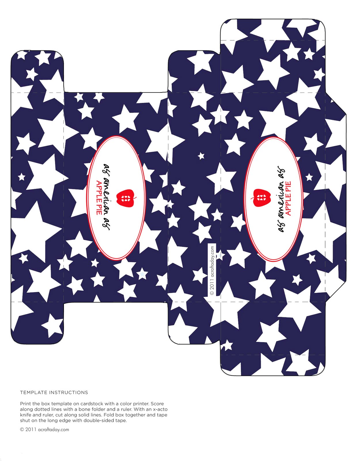 Apple Pie Box Template at Levi Rounsevell blog