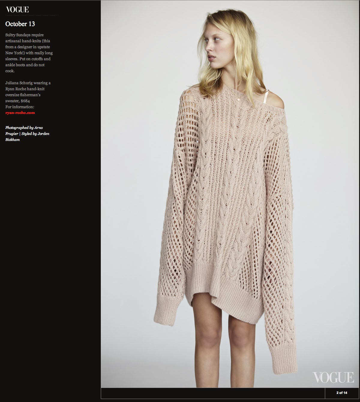 Blog - Ryan Roche: VOGUE. SUNDAY OCT. 13TH. 31 DAYS OF SWEATERS ...