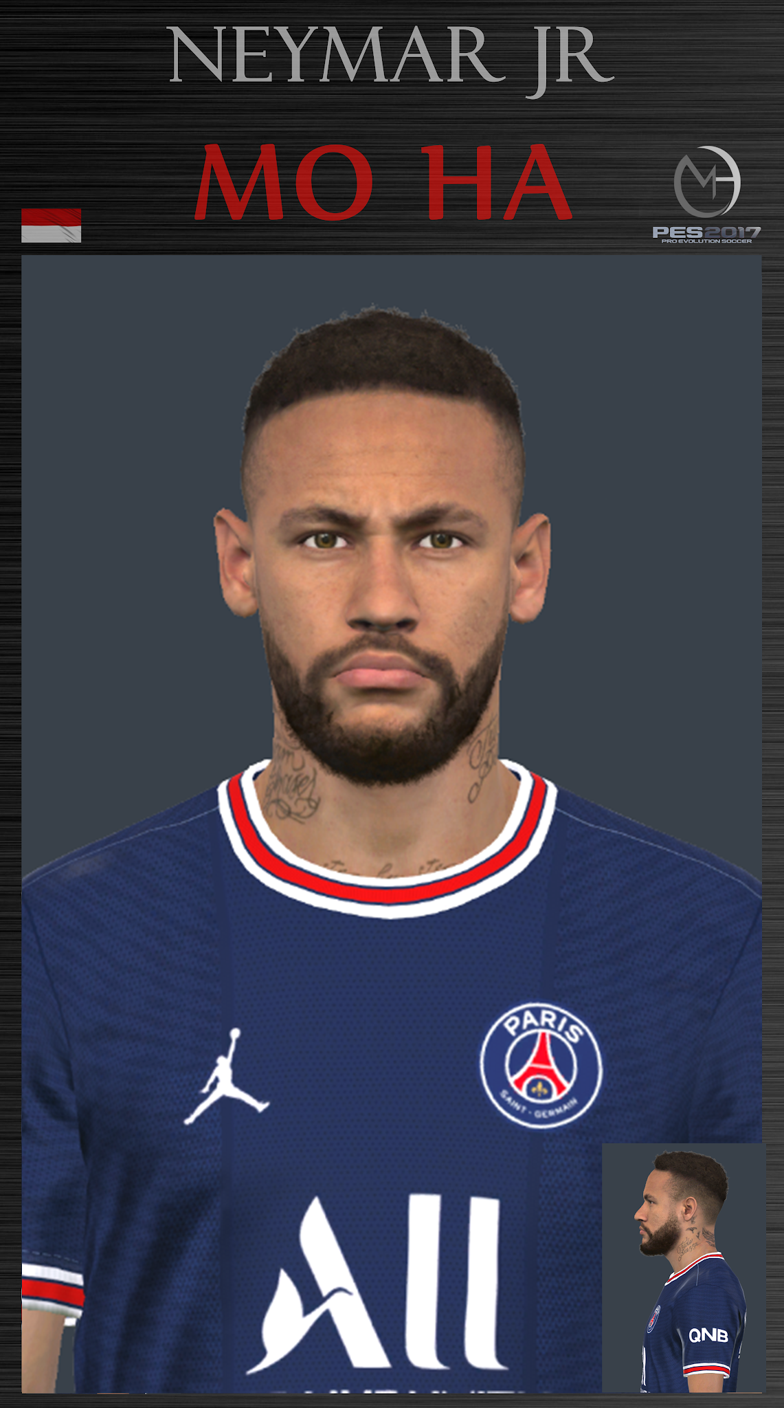 Faces by Mo Ha: Pes 2017 Neymar Jr (Paris Saint German)