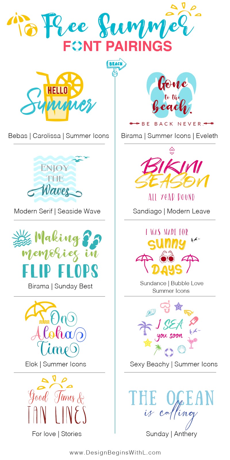 10 Free Summer Font Pairings
