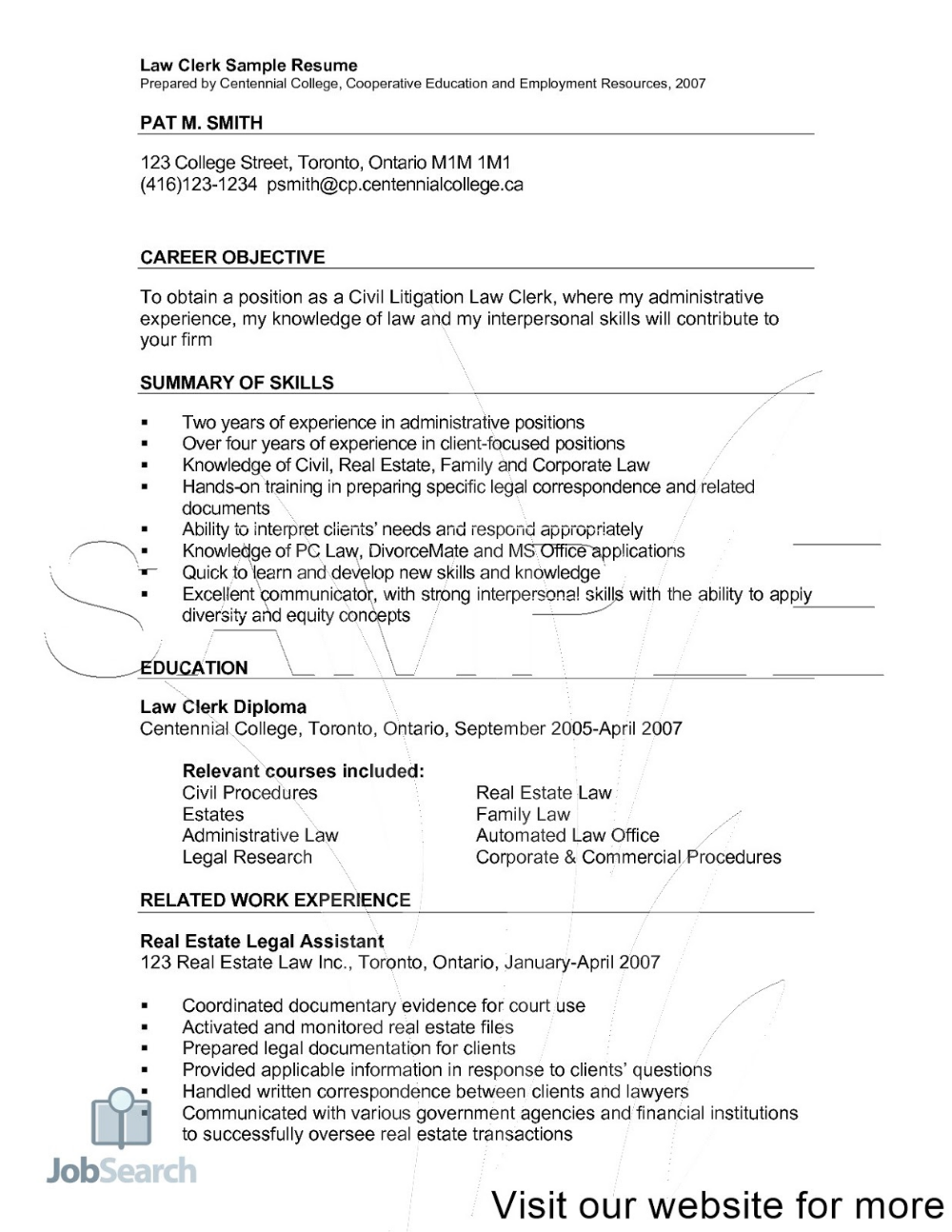 Sample Clerical Resumes - Collage Template
